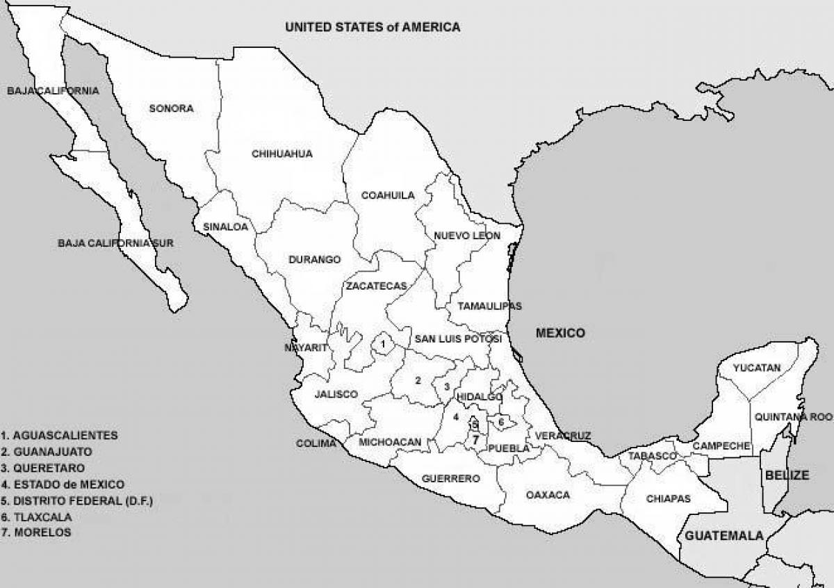 México municipios mapa - Mapa de México concellos (América Central ...
